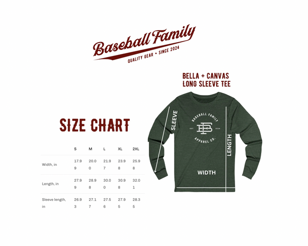 Travel Ball Rookie Varsity Style Long Sleeve Tee - Baseball Family Gear